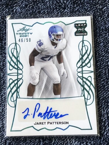 JARET PATTERSON 2021 LEAF TRINITY FOOTBALL SIGNATURES ROOKIE AUTO /50 ...