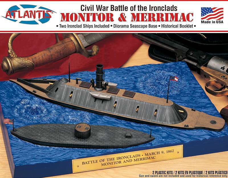 1/210 USS Monitor & 1/300 Merrimack Civil War Ironclad Ships Set ...