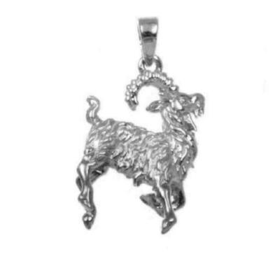 Sterling Silver MOUNTAIN GOAT 3D Solid Pendant / Charm, Made in USA ...