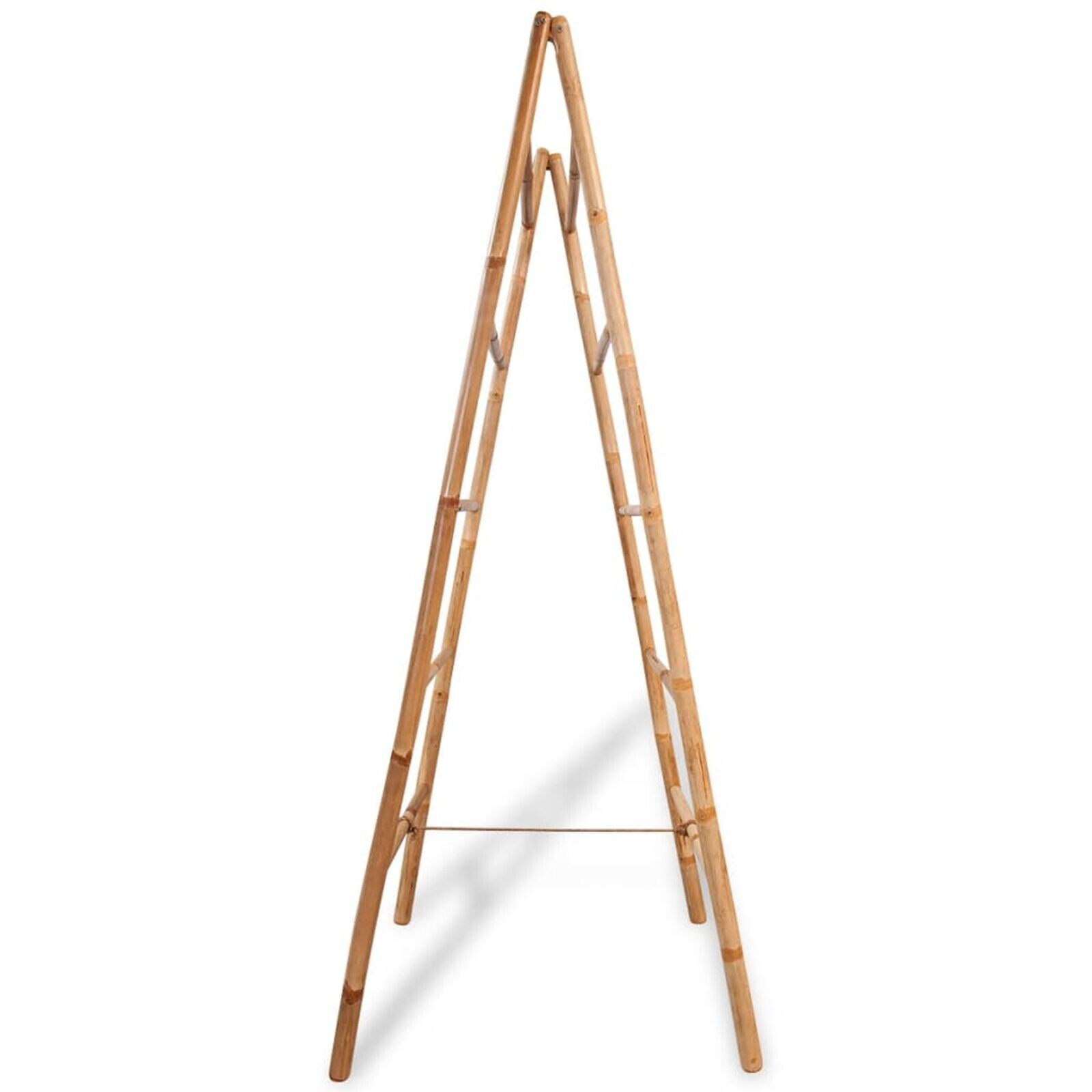 Bamboo Towel Ladder Double Sided 5 Rungs Wooden Drying Stand Rack ...