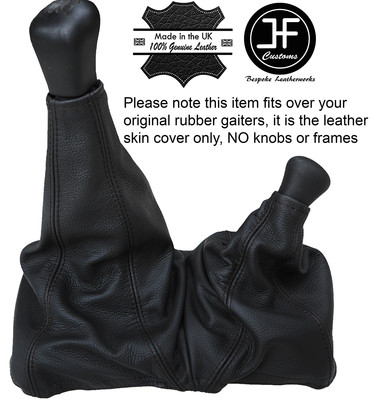 BLACK STICH FULL LEATHER GEAR GAITER FITS LAND ROVER DEFENDER 07-16 ...