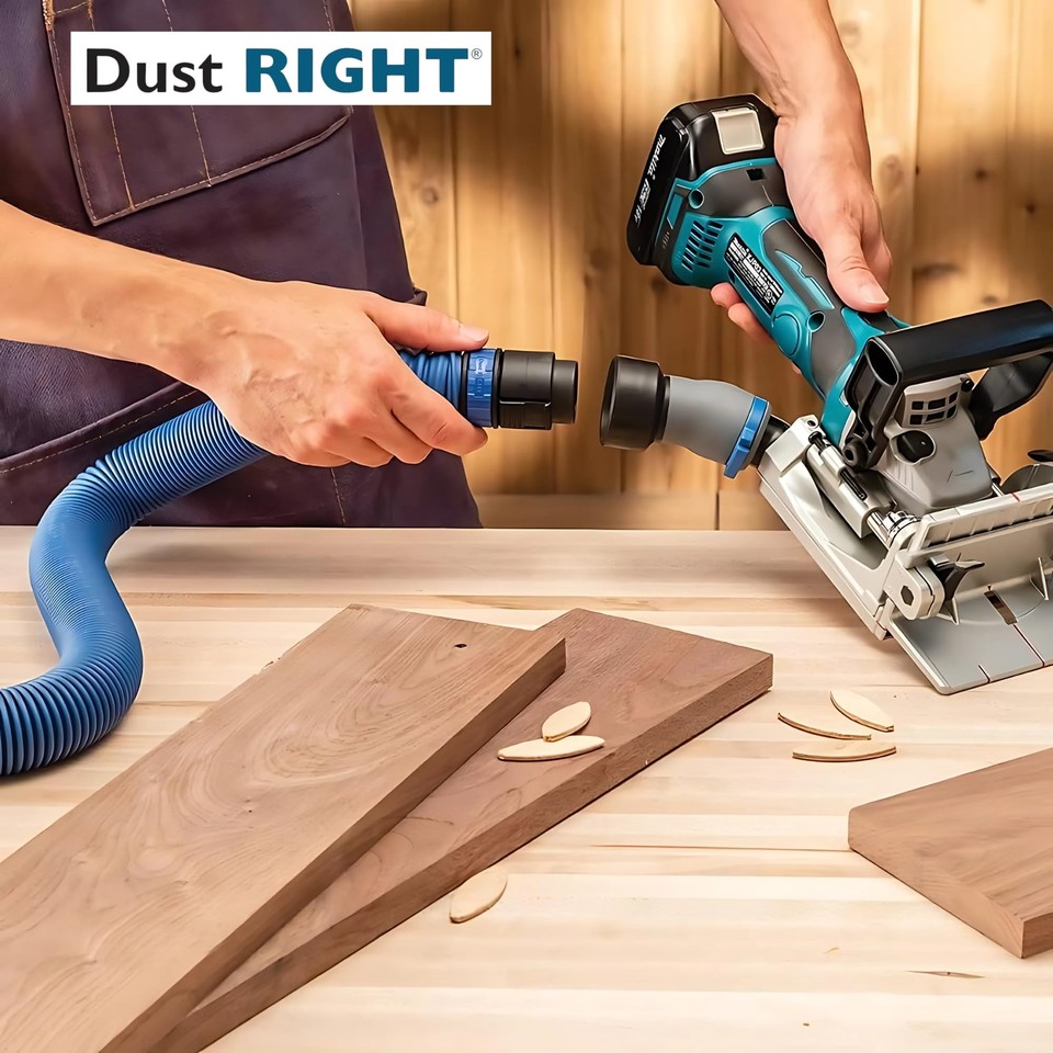 Dust Right Flexiport Power Tool Hose Kit, 3 To 12' Expandable Hose & 4 ...
