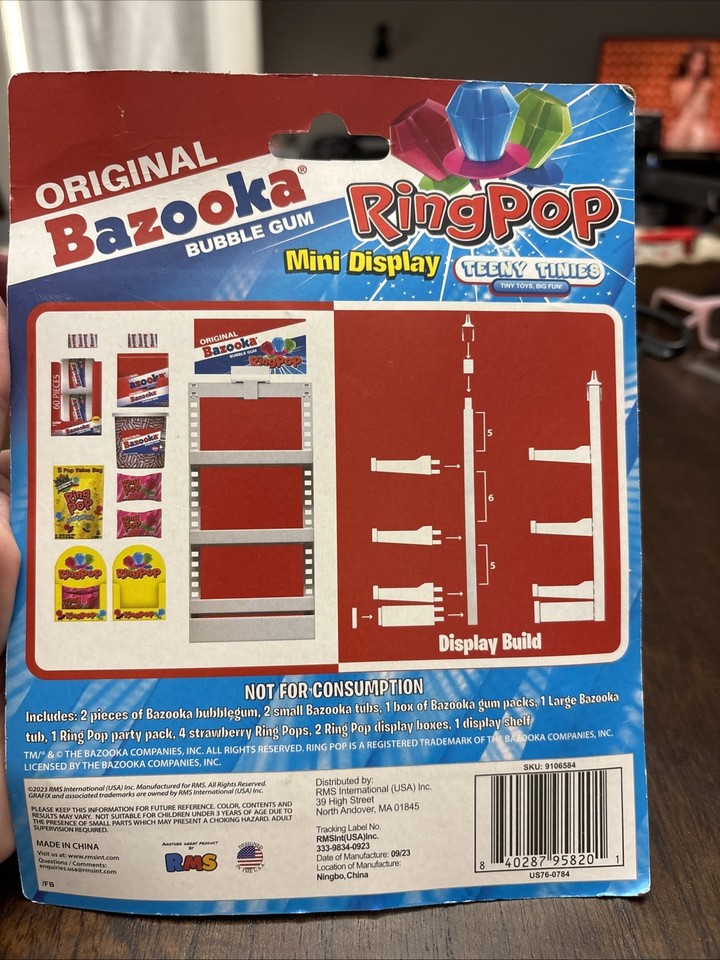 FREE SHIP! TEENY TINIES Mini Display Bazooka Bubble Gum & Ring Pop ...