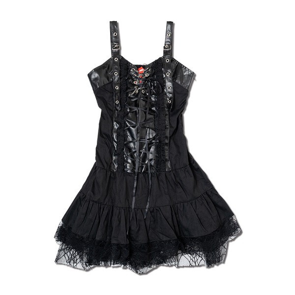 Goth Emo Punk Death Note Misa Black Faux Leather Lace Dress M, ONE SIZE ...