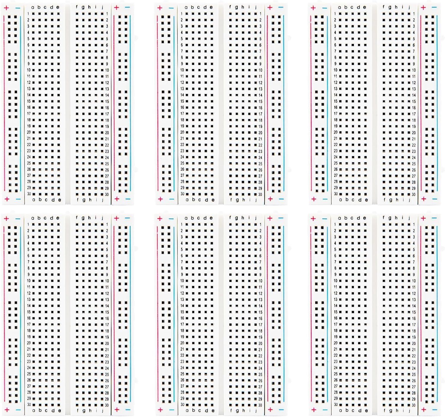 ELEGOO 6PCS 400 Point Breadboard Kit Solderless Breadboards for Arduino ...