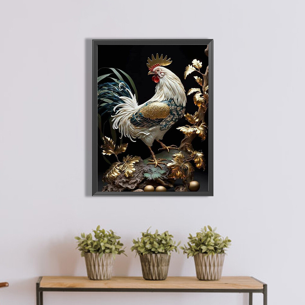 5D DIY Full Round Drill Diamond Painting Chicken Kit Home Decoration ...