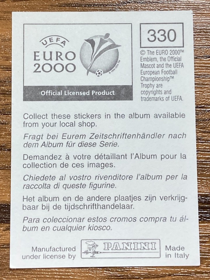 Panini EURO 2000 Stickers Seal No.330 Stig Tofting Denmark | eBay UK