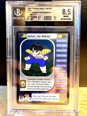 DBZ CCG DRAGON BALL Z GOHAN THE WARRIOR LV3 #172 LIMITED FOIL BGS 8.5 ...