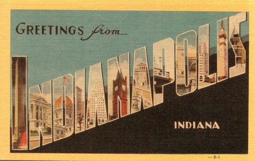 Carte ETATS UNIS Greetings from INDIANAPOLIS Indiana | eBay