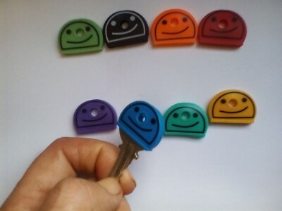 Set Of 8 Soft Silicone Smiley Key Caps Mixed Covers Plastic Top Cap Tag ...