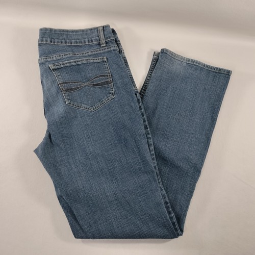 Lee Riders Mid Rise Straight Blue Denim Jeans Womens Size 14M | eBay