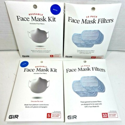 GIR Face Mask Kits & Filters Bundle 2 Masks (Azure & Royal) + 2 Filter ...