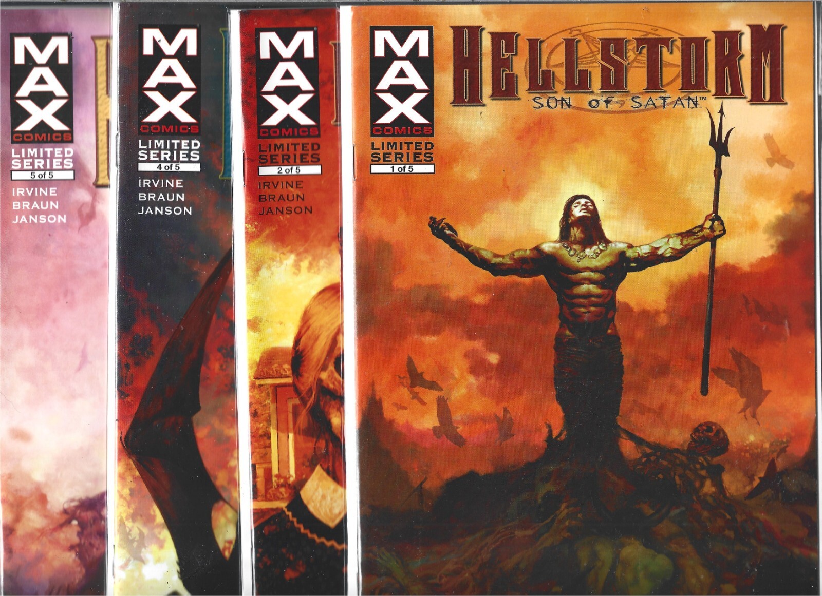 HELLSTORM SON OF SATAN NEAR SET / LOT OF 4 - #1 #2 #4 #5 (NM-) MARVEL ...