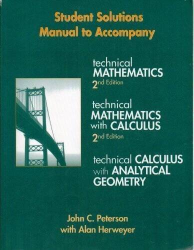 Technical Mathematics with Calculus, Student Manual - Paperback - GOOD ...