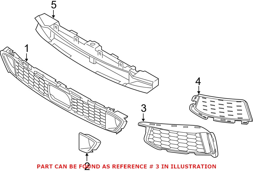 Genuine OEM Front Passenger Right Outer Grille For BMW 51118069710 | eBay