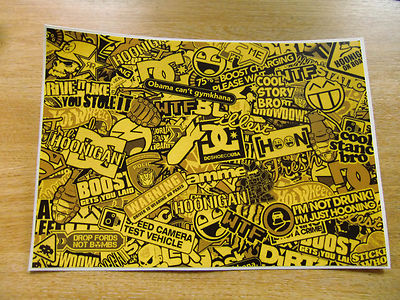 Sticker Bomb sheet 3d - Yellow - A4 size | eBay