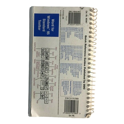 Word for Windows 95 Quick Reference Guide Booklet Vintage | eBay