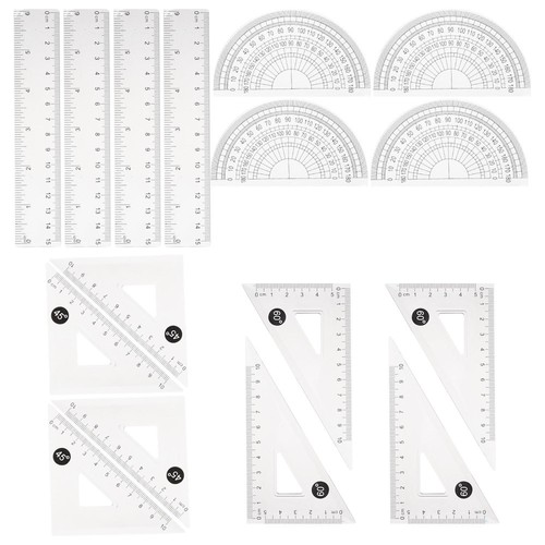 4 Sets Drawing Ruler Multiple Uses Measuring Tools Student Triangle ...