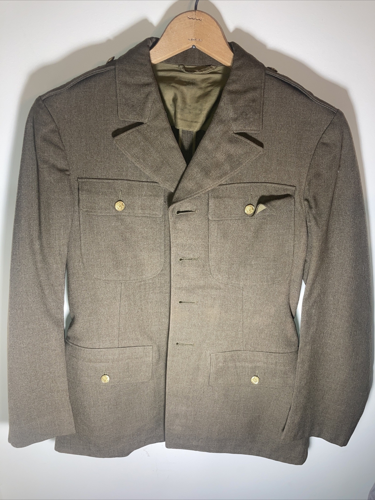 Vintage WW2 US Army Officers Dress Uniform Jacket 36R… - Gem