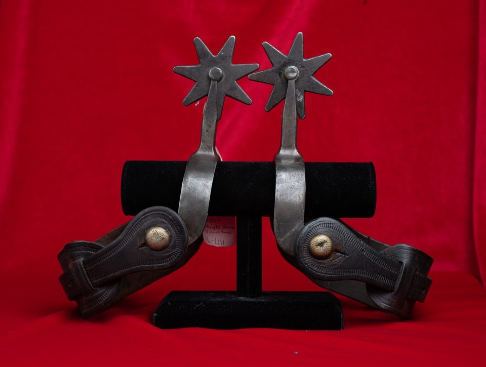 Antique KB&P Straight Shank Silver Spurs, Kelly Bros & Parker Rare ...