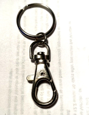 3 X Silver Colour Hipster Key Ring Steel small size Clip On Clasp ...