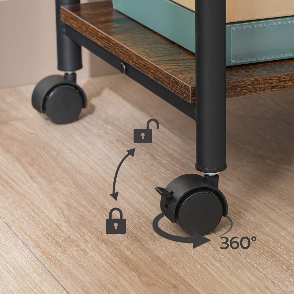 HOOBRO Under-Desk Printer Stand 2-Tier Printer Cart Printer Rack Metal ...