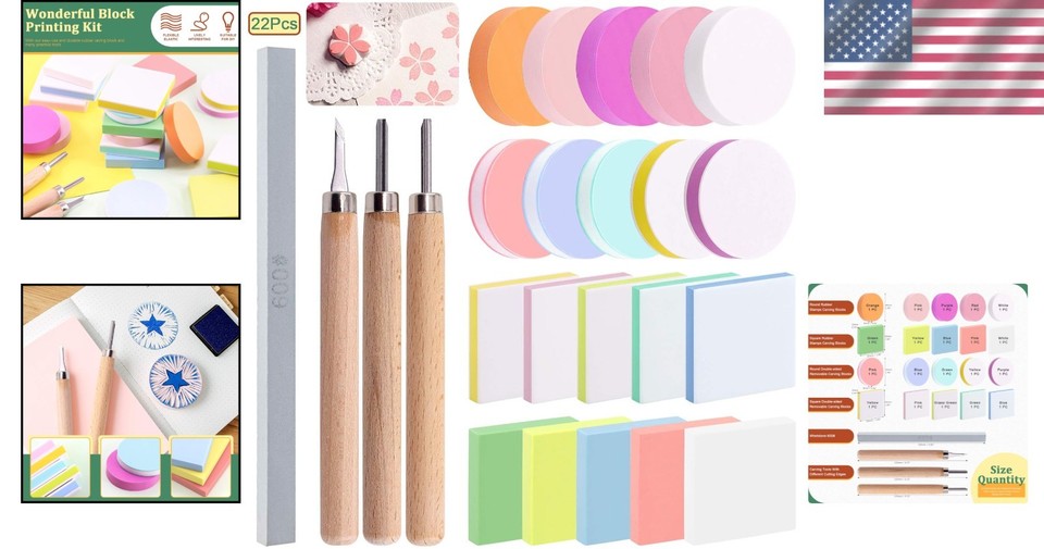 Pro Block Printing Set: 24pc Rubber Carving, Linoleum Cutter ...
