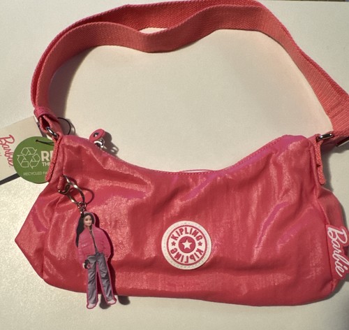 Kipling Barbie Ayda Small Nylon Shoulder Crossbody Bag Lively Pink NWT ...
