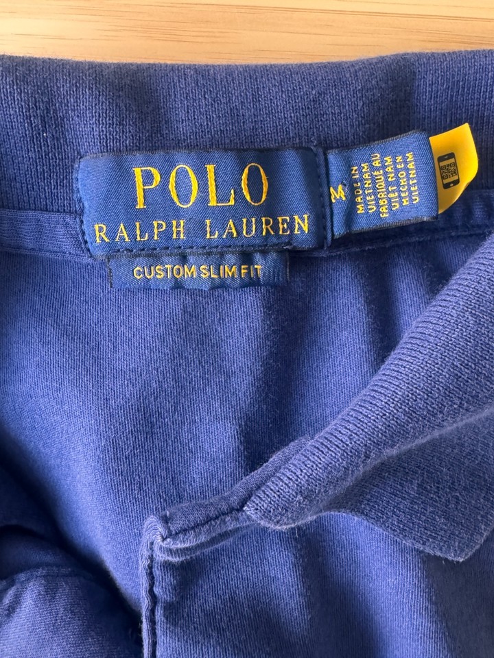 Polo Ralph Lauren Polo Shirt Mens Medium Blue Custom Slim Fit | eBay