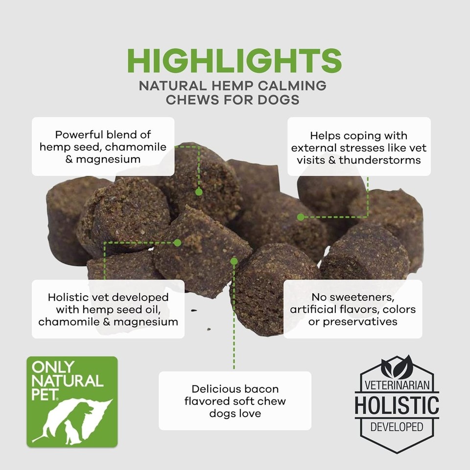 Only Natural Pet Hemp Calming Support Soft Chews - 120ct (04/2026) | eBay