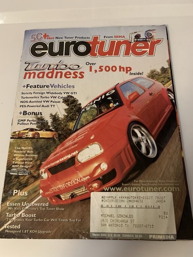 Eurotuner Magazine March 2003 Turbo Madness | eBay