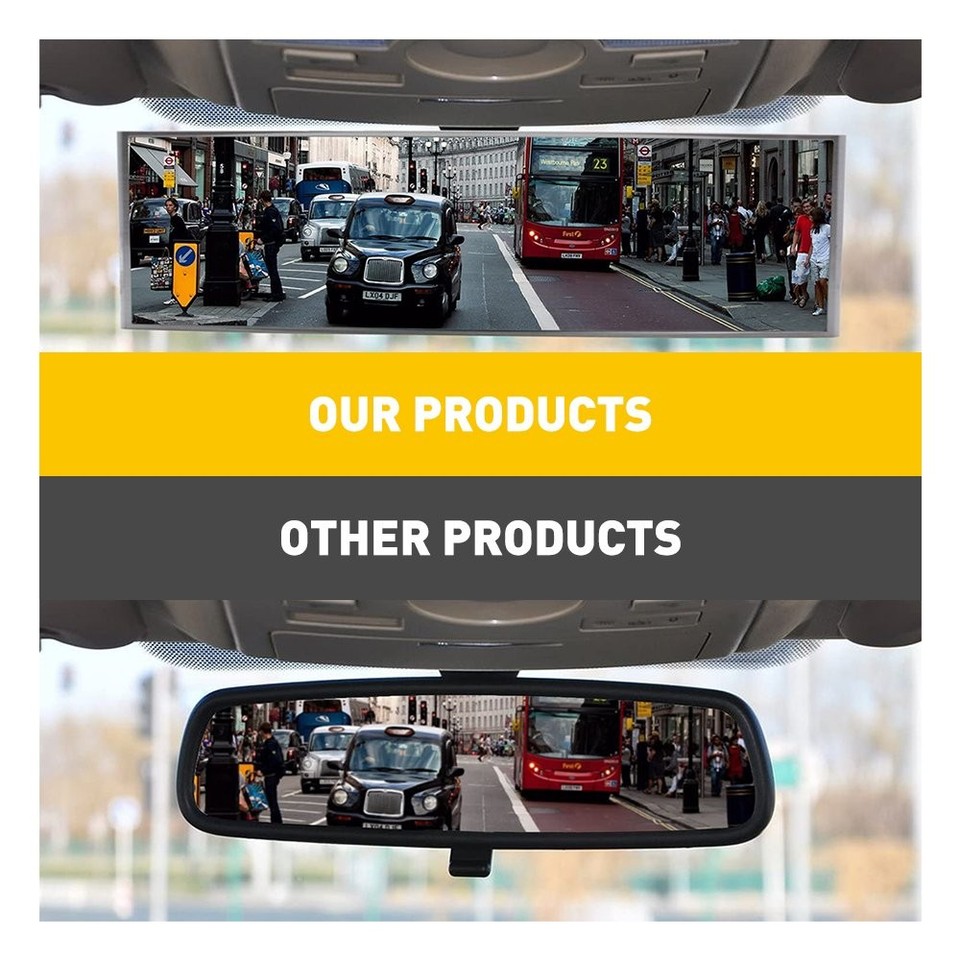 Car Universal 300MM Rear View Wide Angle Convex Clear Rearview Mirror ...