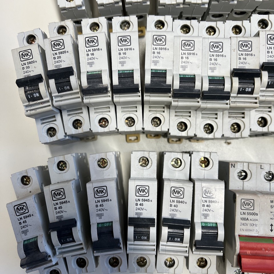 MK MCB LN 6a 16a 20a 32a 40a 45a 63a 80a 100a amp type B RCD circuit ...