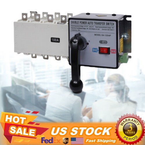 NEW Dual Power Automatic Transfer Switch 4P 100A Generator Changeover ...