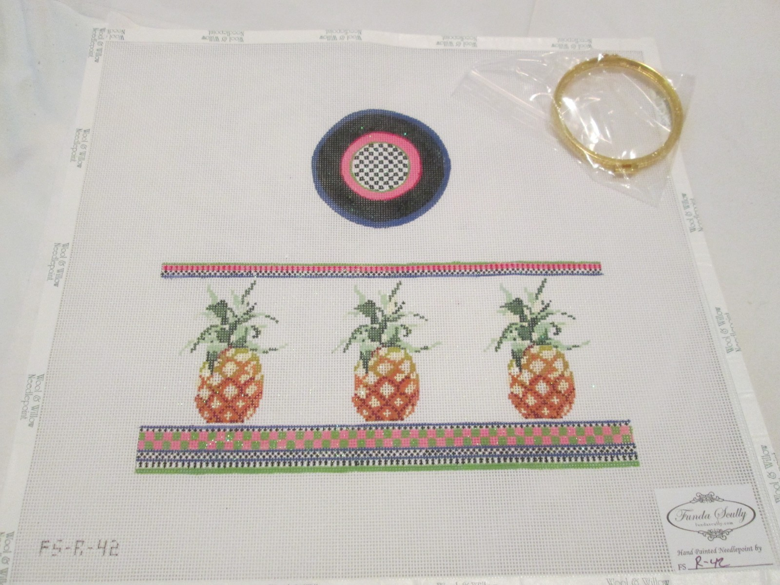PINEAPPLES HINGED BOX-FUNDA SCULLY-HANDPAINTED NEEDLEPOINT CANVAS | eBay
