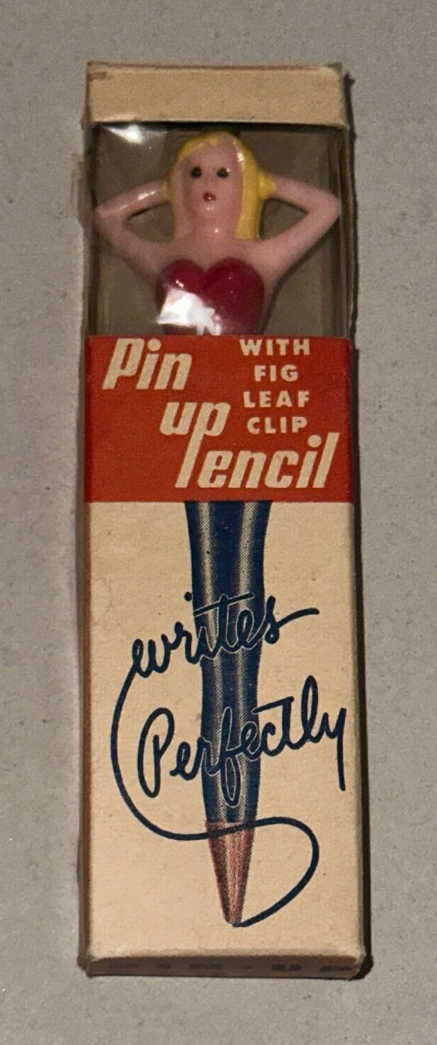 1951 Pin UP Pencil With Fig Leaf Clip In Box Plastic Hand Painted ...