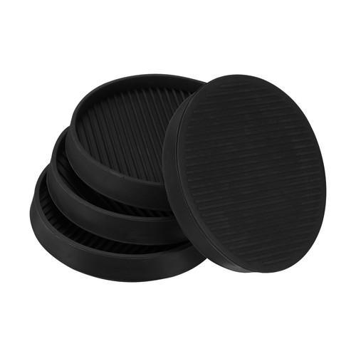 4-Pack Furniture Coasters Cups 4" Round Anti Slide Pads[Black ...