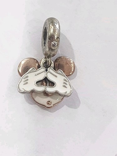 Genuine Pandora Silver S925 Disney Mickey Double Dangle CZ Charm ...