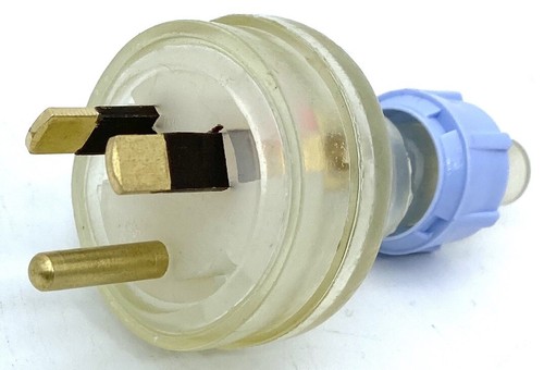 Round Earth 3 Pin Plug Top Clear 10 Amp Straight Plug Safety Heavy Duty ...