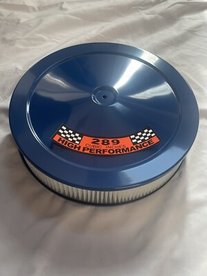 289 Ford air Cleaner White filter 14x3 ford blue steel air cleaner ...