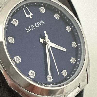 Bulova Surveyor Women's Quartz Diamond Accent Silver-Tone Watch 31MM ...