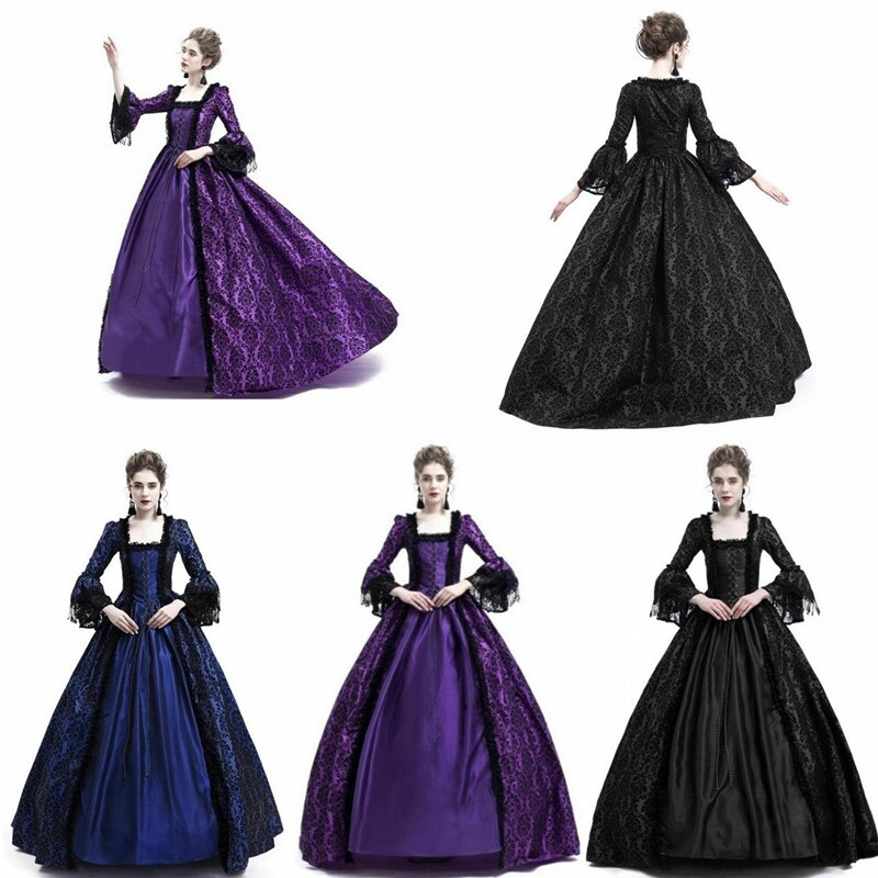 Women Vintage Medieval Victorian Dress Renaissance Ball Gowns Dresses ...
