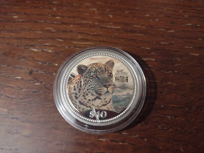 1995 Namibia Leopard 10 Dollars .925 Silver Coin, Proof RARE | eBay