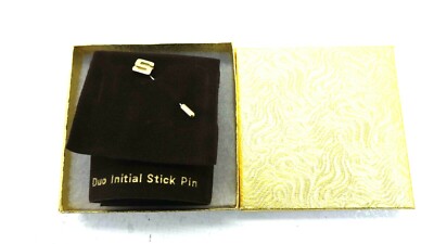 VINTAGE SWANK GOLD INITIAL S STICK PIN IN GIFT BOX NEW OLD STOCK | eBay