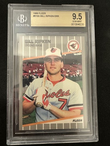 1989 Fleer 616 Bill Billy Ripken FF RICK FACE ERROR BGS 9.5 GEM MINT ...
