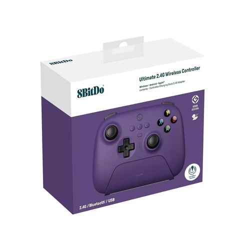 8Bitdo Ultimate 2.4G Wireless Controller Purple Hall Effect Joystick ...