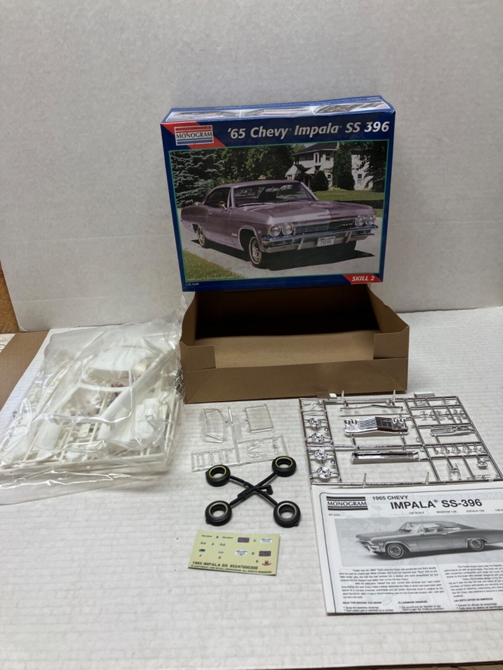 VINTAGE MONOGRAM 1/25 SCALE 1965 CHEVY IMPALA SS 396 MODEL KIT SEALED ...