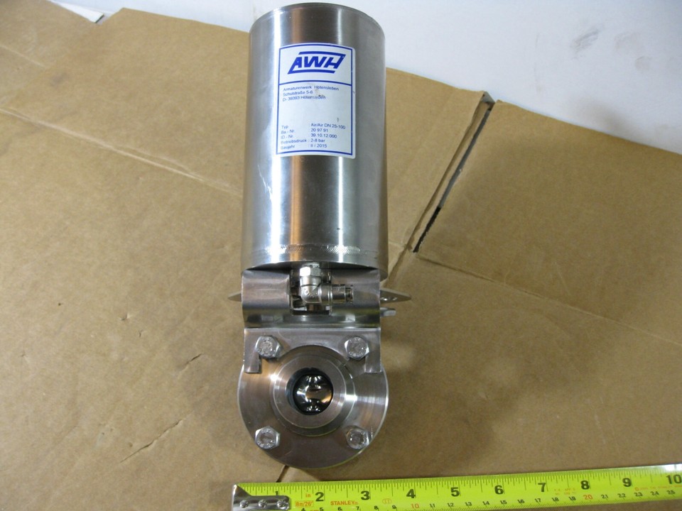 AWH Air/Air DN 25-100 Pneumatic Butterfly Valve 1.4307/3-KF25 Stainless ...