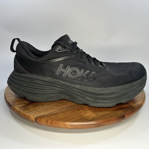Hoka One One Womens Bondi 8 1127954 BBLC Triple Black Wide Running Shoes Sz 10 D | eBay