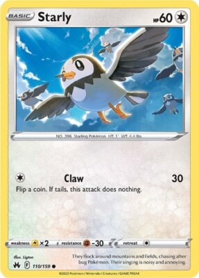 [4x] Starly (#110/159) Crown Zenith LP Pokemon | eBay
